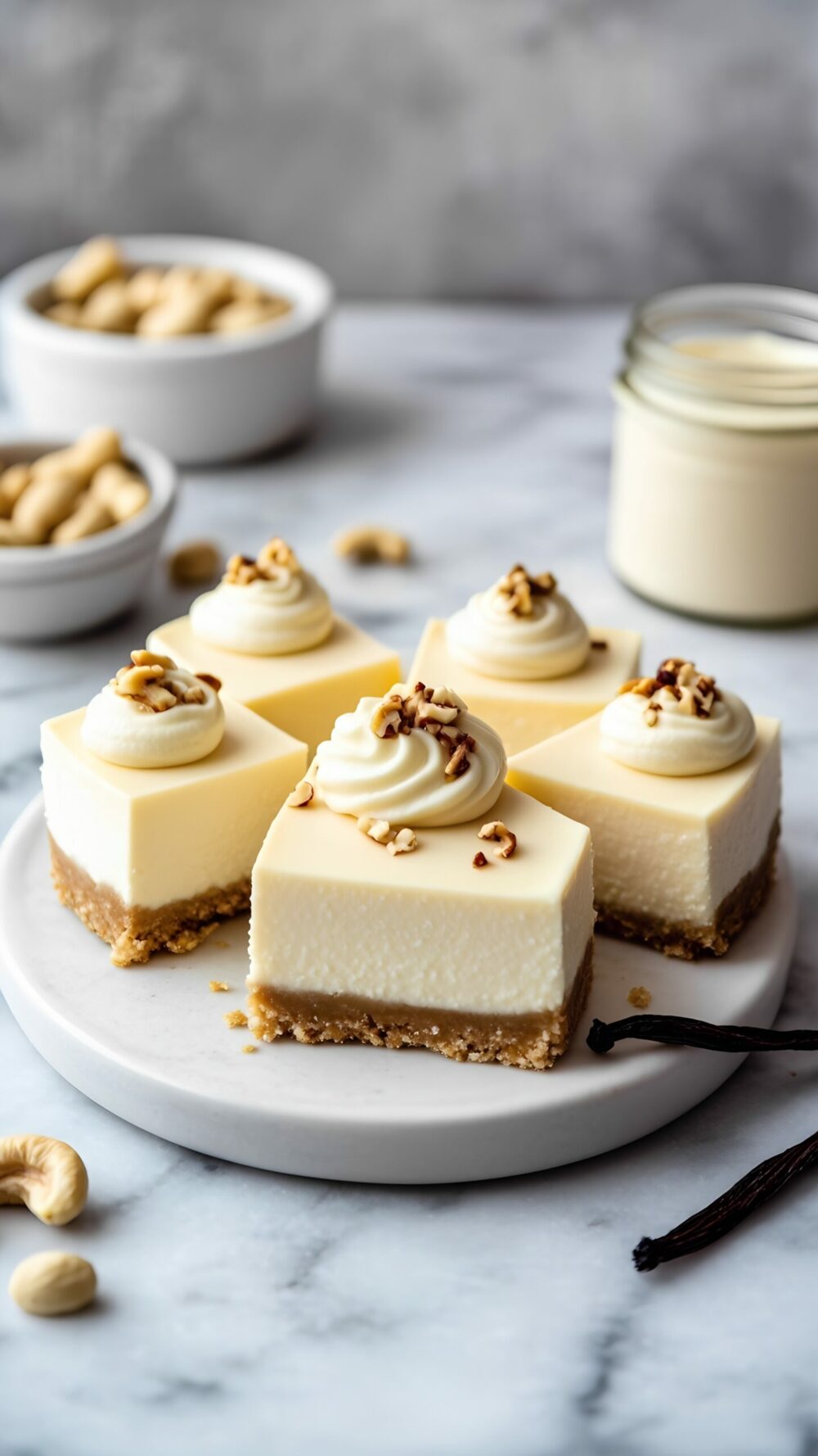 No-Bake Vanilla Cashew Cheesecake Bites - Creamy and Easy