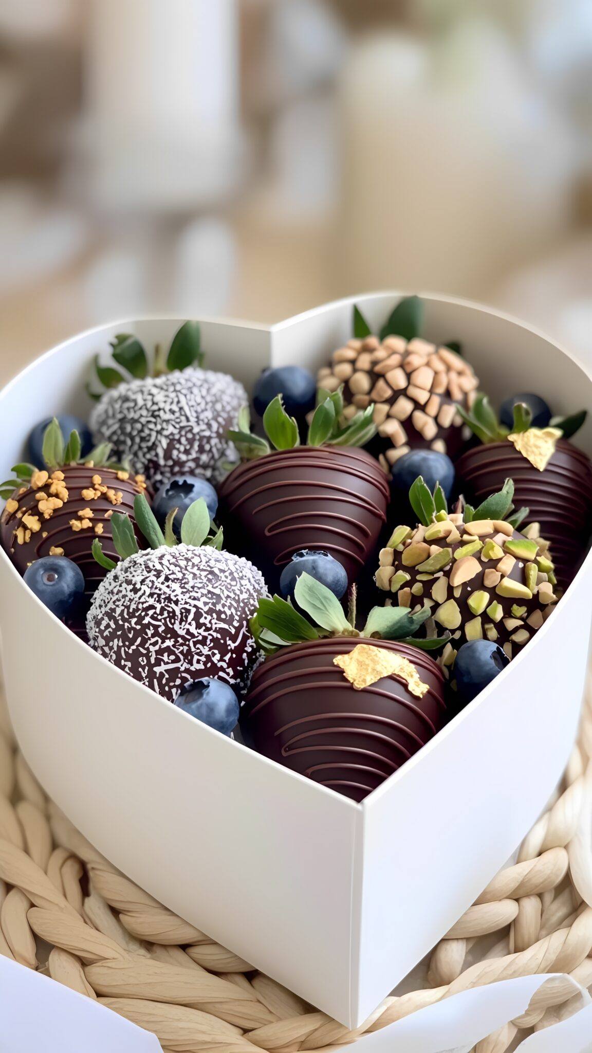 Dark Chocolate-Dipped Strawberries with Nuts