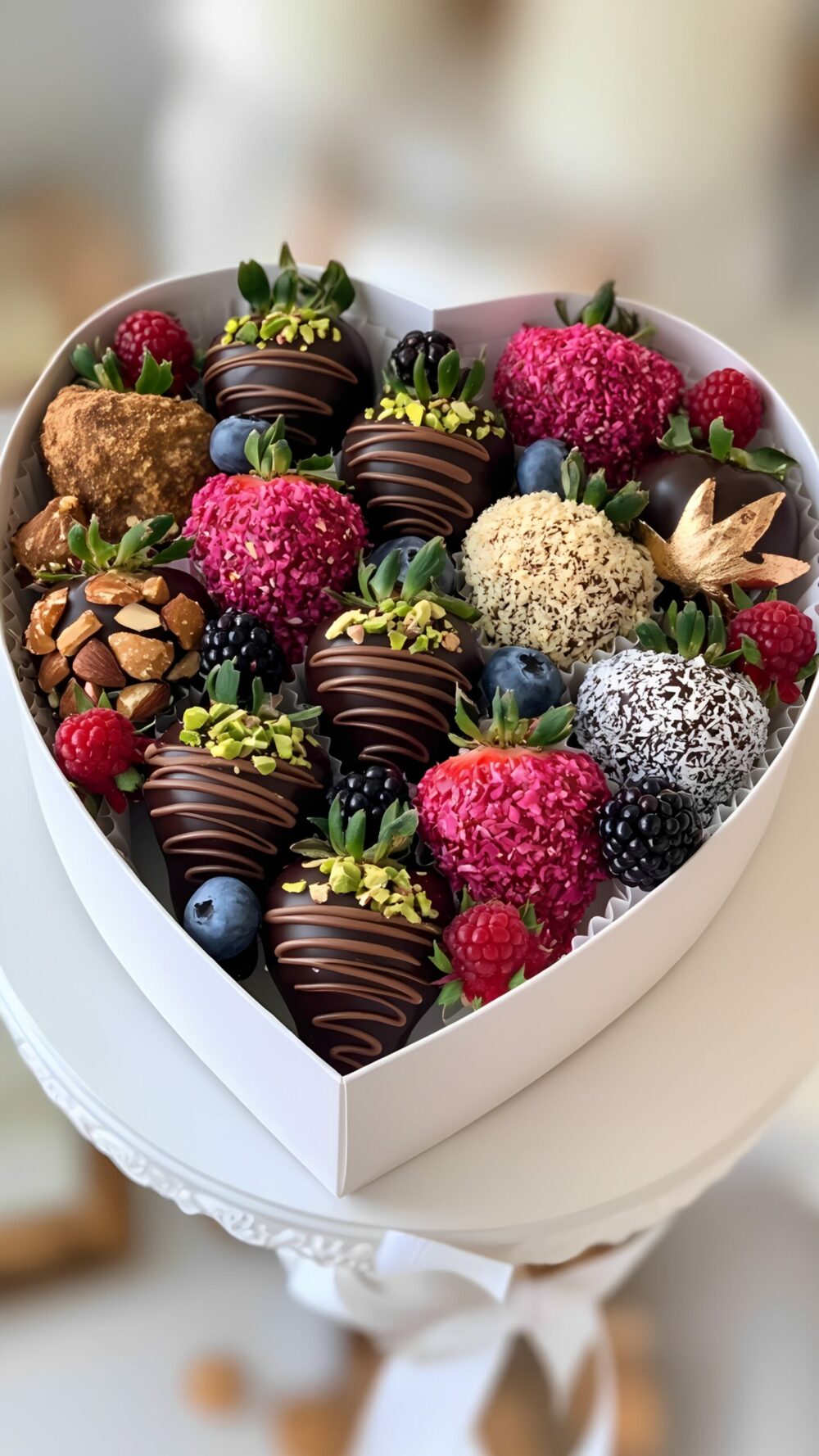 Dark Chocolate-Dipped Strawberries with Nuts