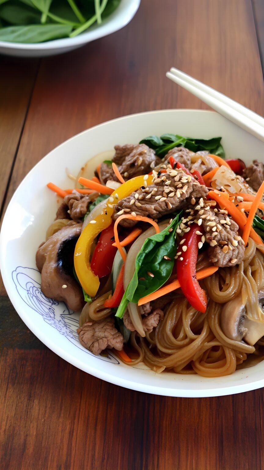 Easy Korean Japchae Recipe - Authentic Glass Noodles