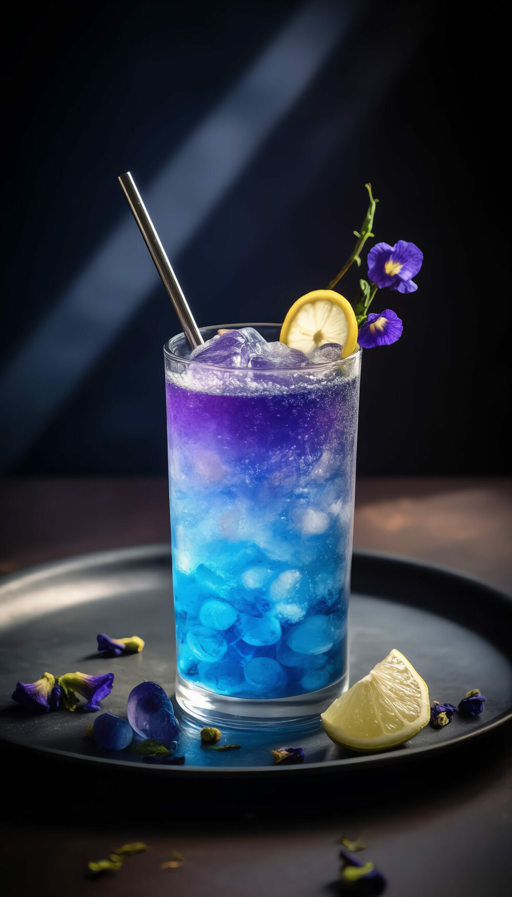 Color-Changing Butterfly Pea Lemon Cooler – Low Calorie