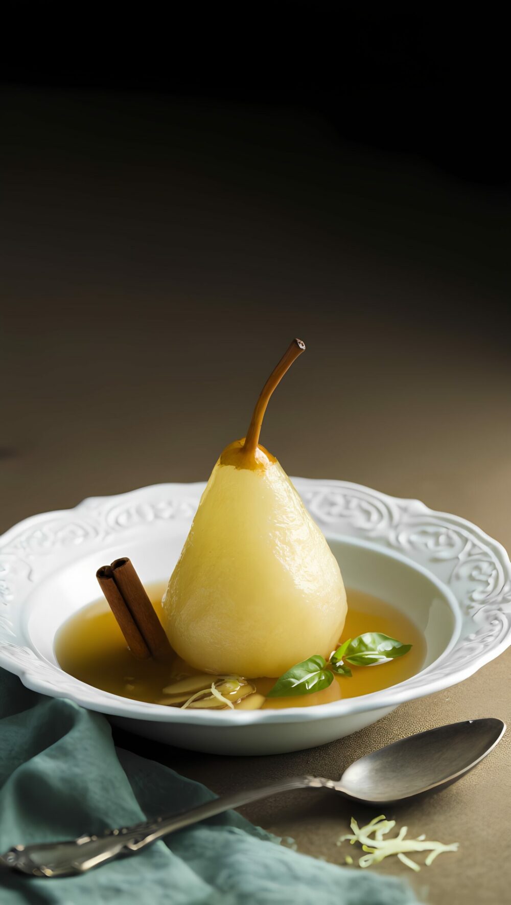Ginger Poached Pears with Lime Basil Syrup — Elegant Mom Treat