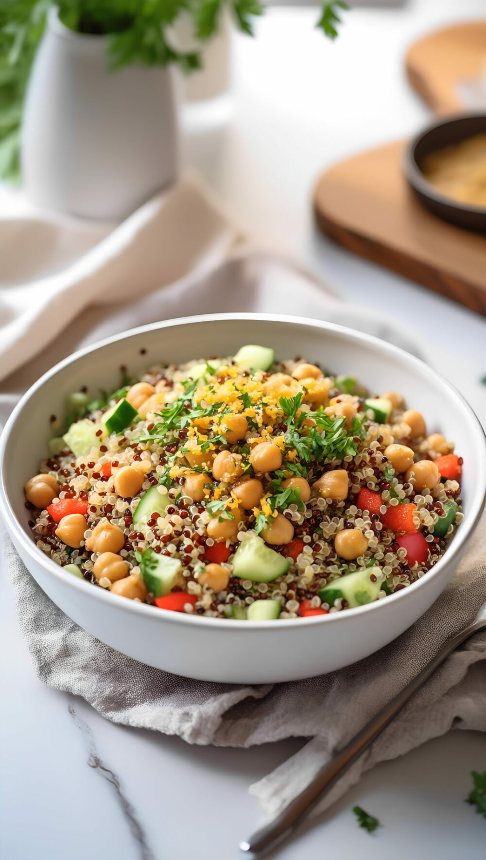 Protein‑Packed Quinoa Salad with Veggies and Citrus Dressing