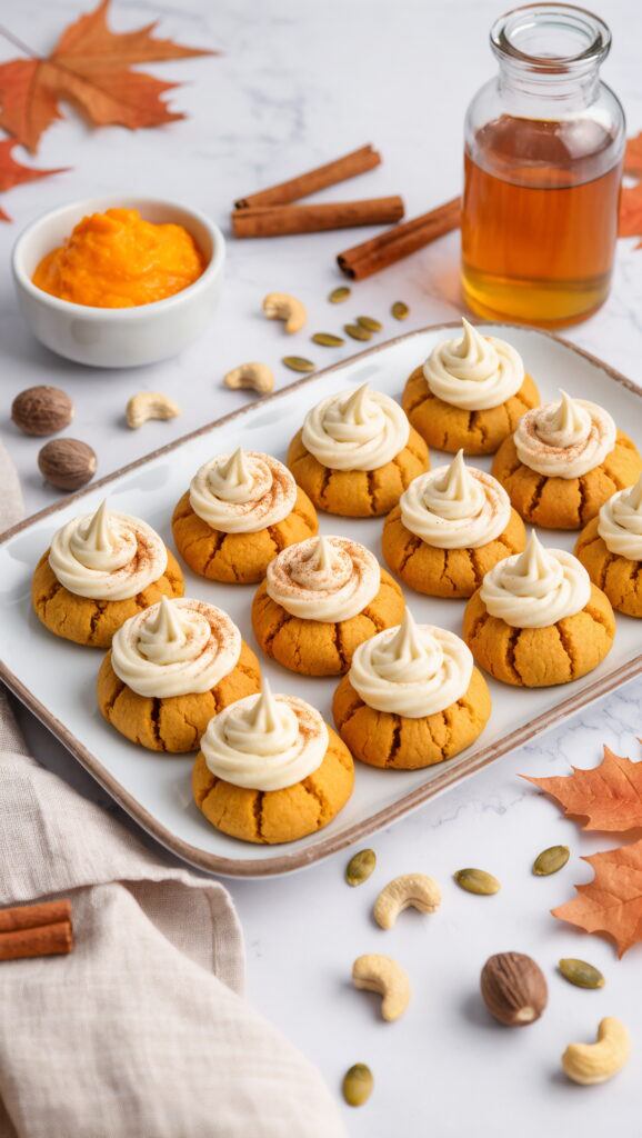 Pumpkin Cookies with Cashew Frosting – Fall Treat