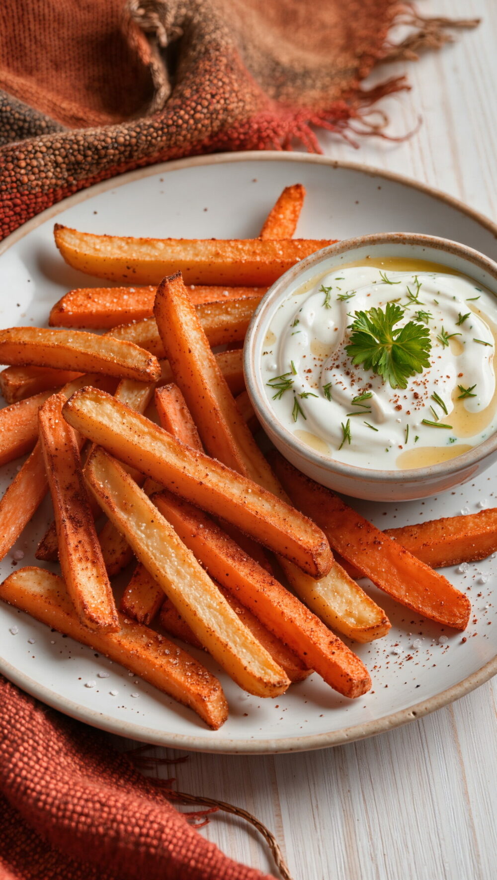 Carrot Fries with Herbed Yogurt Dip – Fall Side